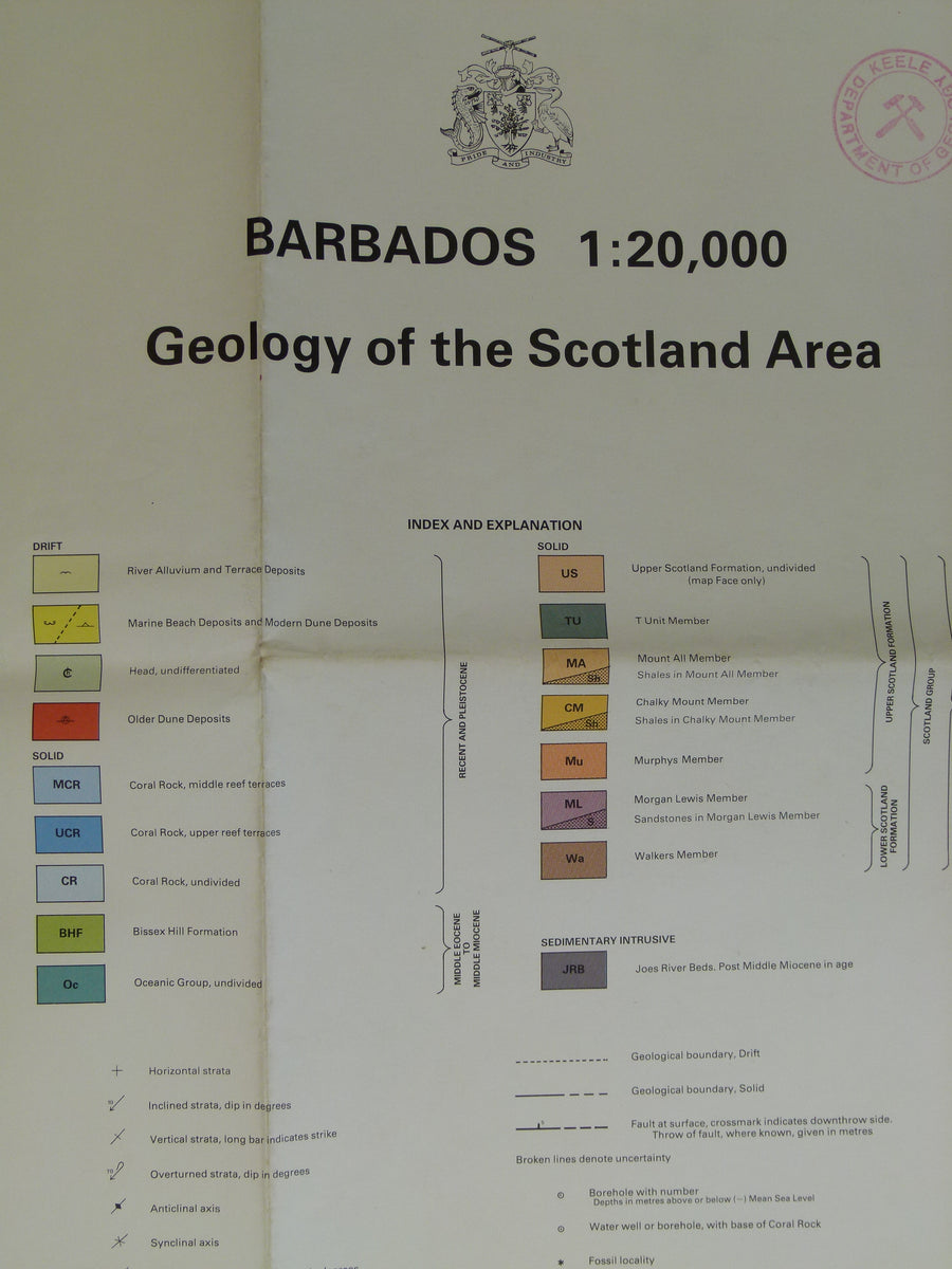 Barbados, Geology [Map] of the Scotland Area (1982) 1st edition. Direc ...