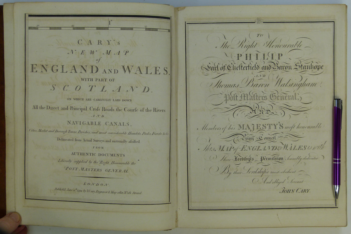 Cary, John (1794). Cary's New Map of England and Wales, with part of S ...