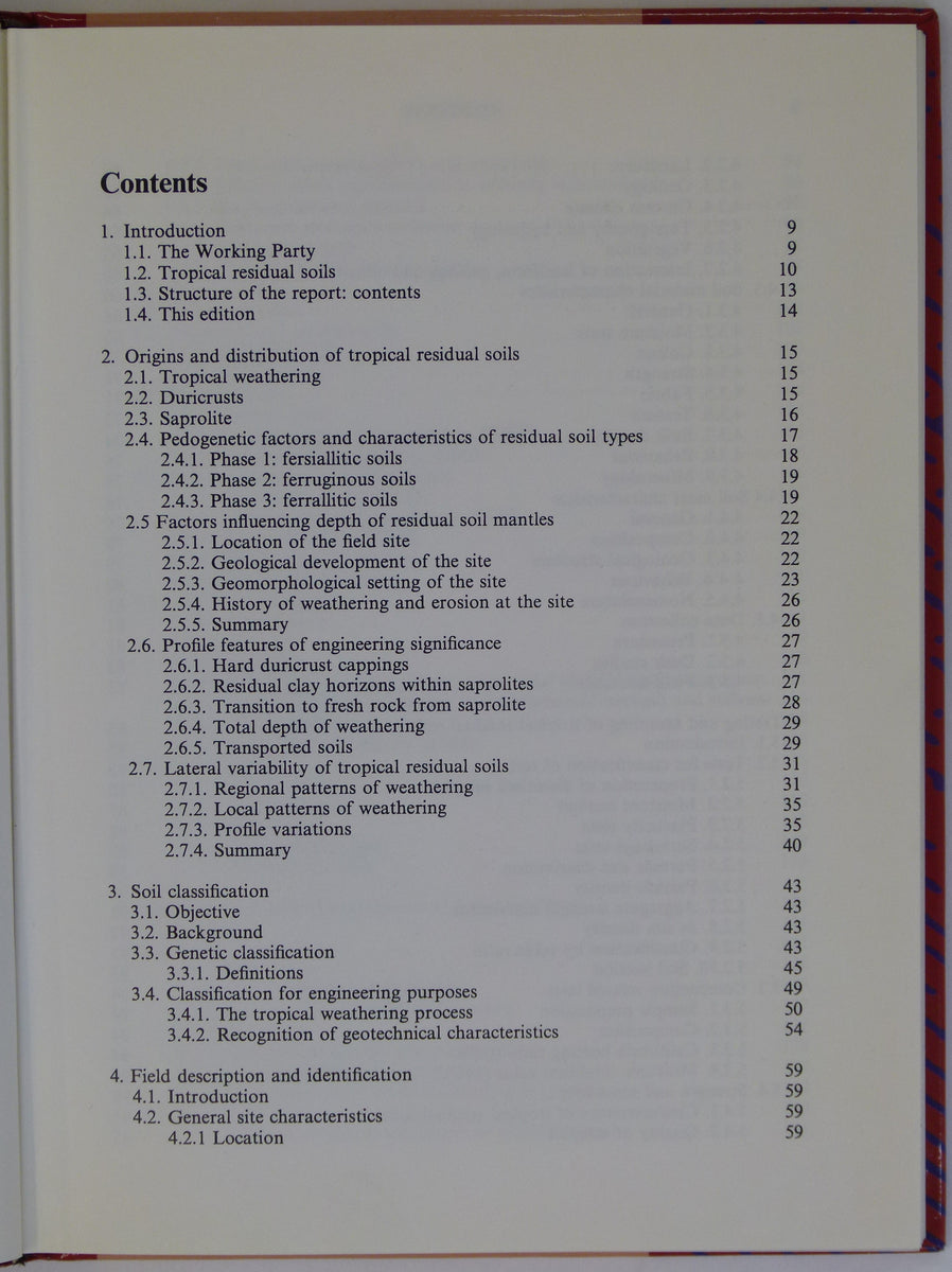Fookes, Peter G. (ed) (1997). Tropical Residual Soils. London: Geologi ...