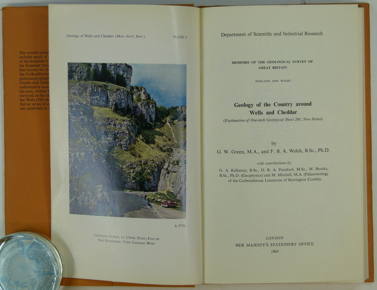 Sheet Memoir 280. Wells and Cheddar, by Green, GW and Welch, FB. 1965 ...