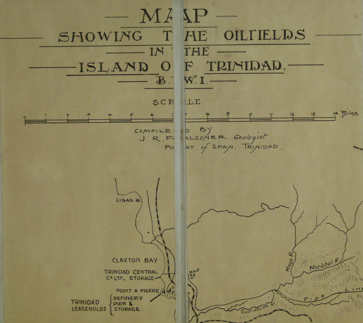 Trinidad. Map showing the Oilfields in the Island of Trinidad, B.W.I ...