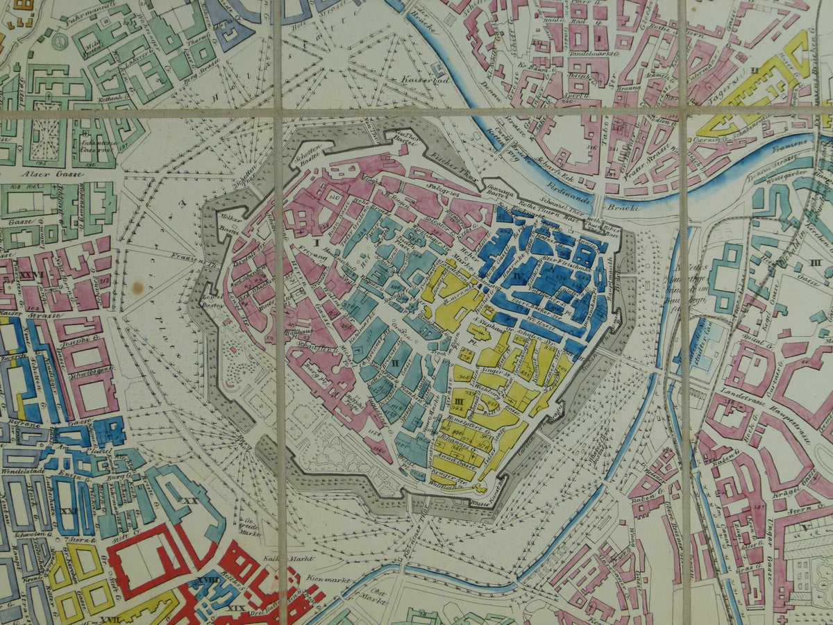 Vienna. Wien Plan der k.k. Haupt und Residenzstadt (c.1850-57). Scale ...