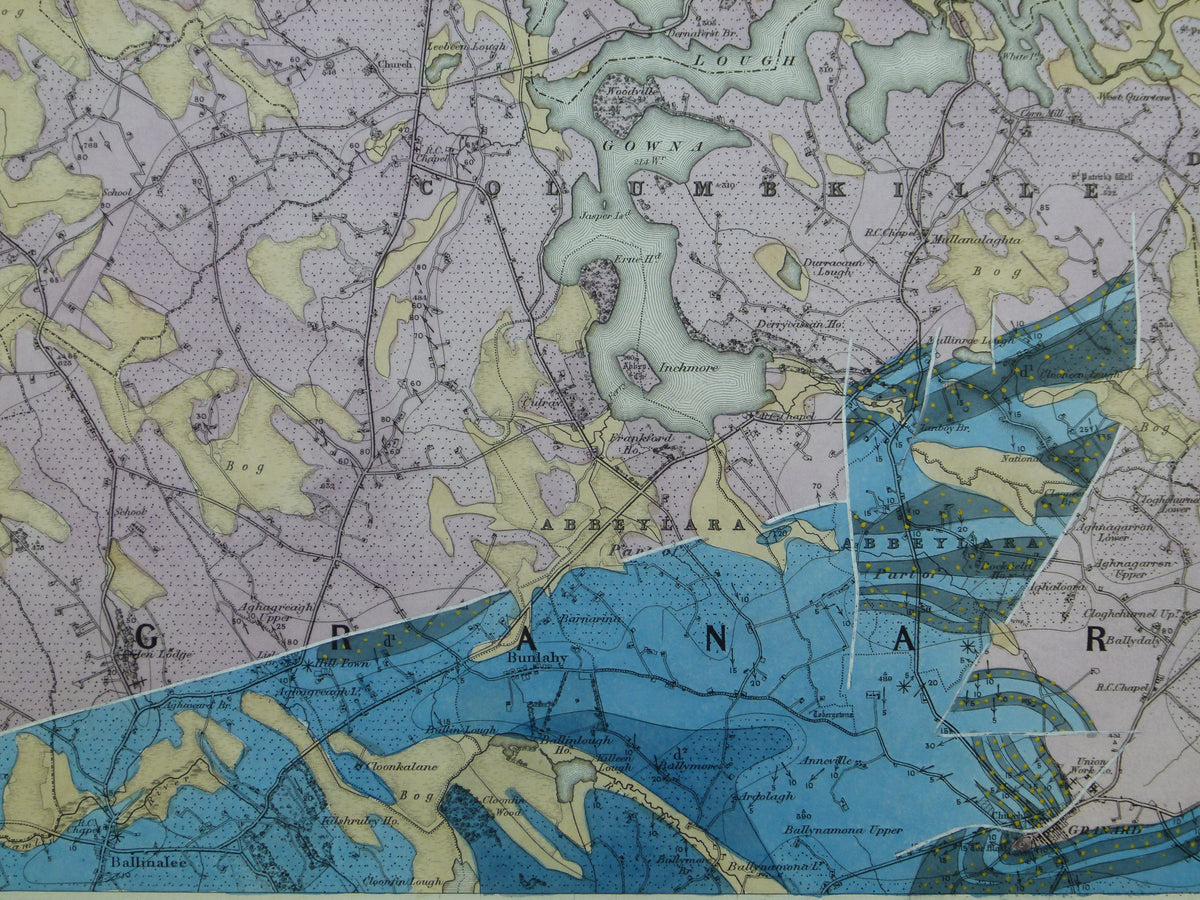 Ireland sheet 79, Granard, 1” scale. 1901. Covers Arvagh, Loughs Sheel ...