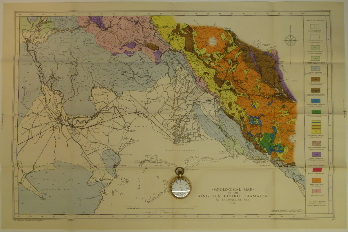 Matley, Charles A (1945). Geological Map of the Kingston District, Jam ...