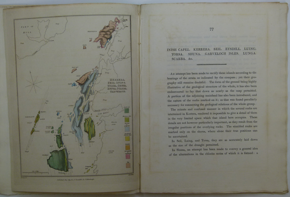 Macculloch, John (1819). ‘[Geological Map] Kerrera, Seil, Lunga, Scarb ...