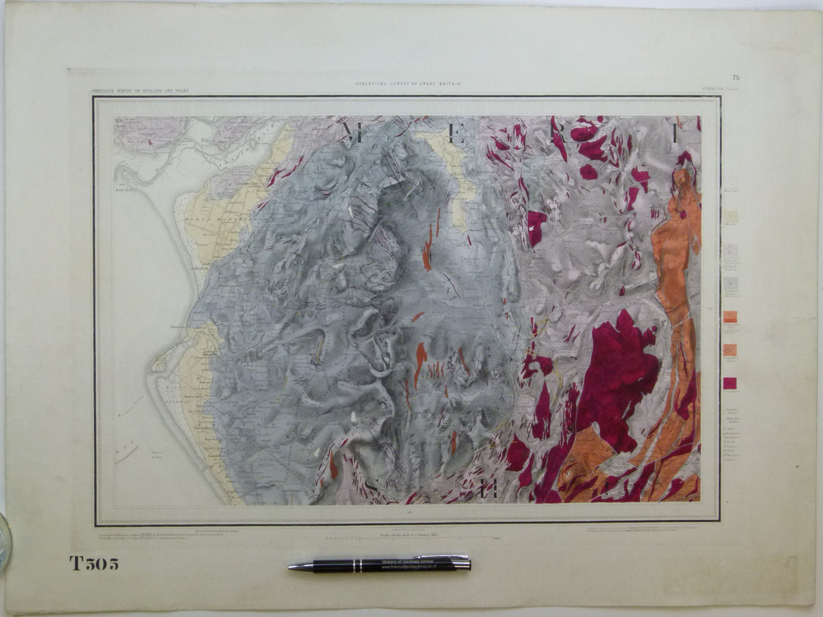Sheet 75se, Old Series 1". 1851/55. First edition. Merionethshire, Wal ...