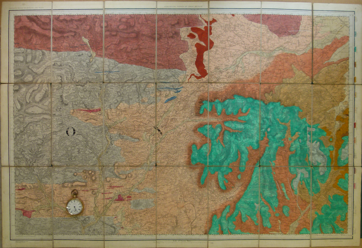 Sheet 21, Old Series 1". 1885. Devon: / Dorset. Hand-coloured engravin ...