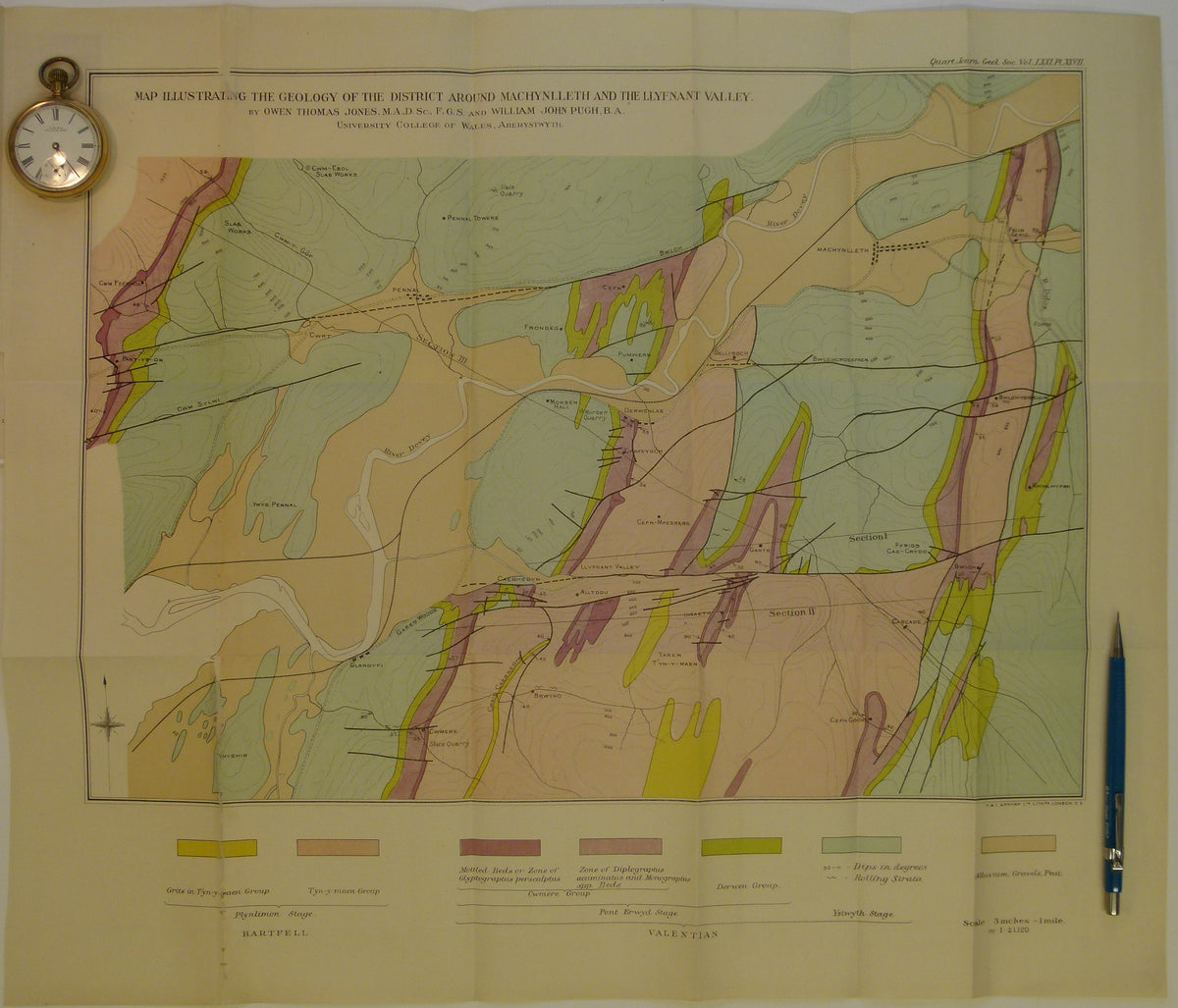 Wales Mid- 1916. Map Illustrating the Geology of the District around M ...