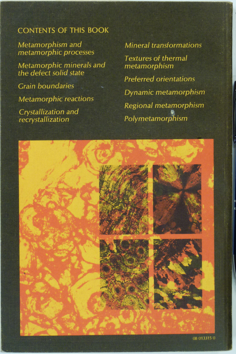 Spry, Alan (1969). Metamorphic Textures. Oxford: Pergamon Press. 1st e ...