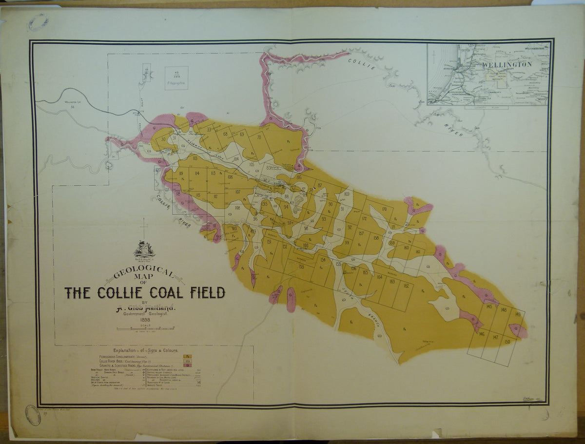 Western Australia, Geological Map of the Collie Coal Field, 1898. By G ...