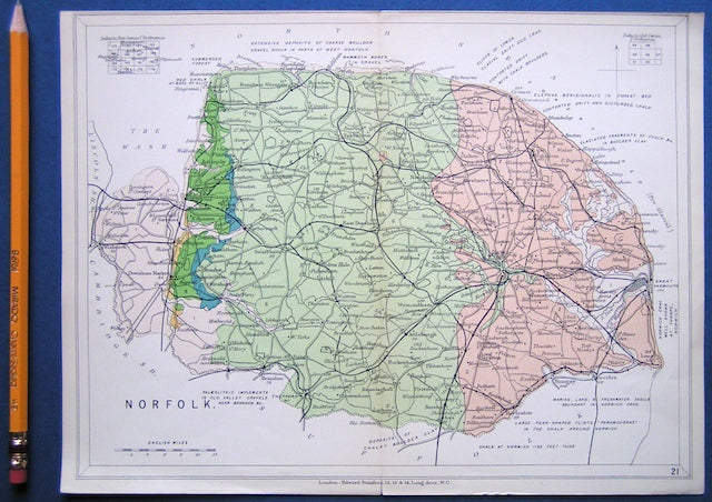 NorfolkNorfolk (1913) county geological map from Stanford’s Geological ...
